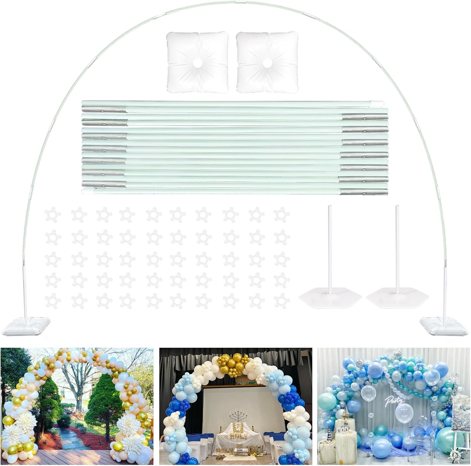 Balloon Arch Stand Kit, Including Folded Tent Poles, Water Bags, Bases ...
