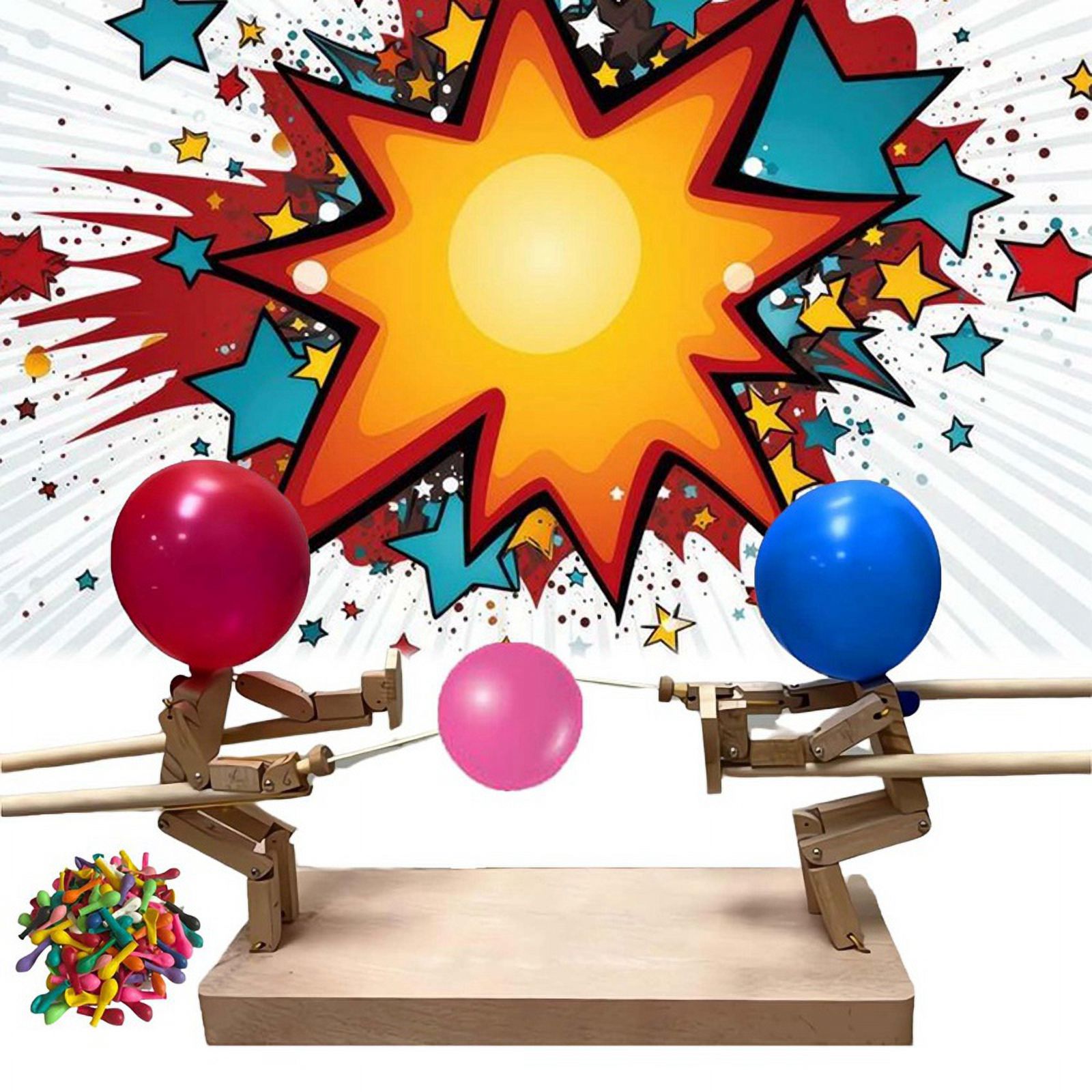 Balloon Bamboo Man Battle, Handmade Wooden Fencing , Boom of Balloons ...