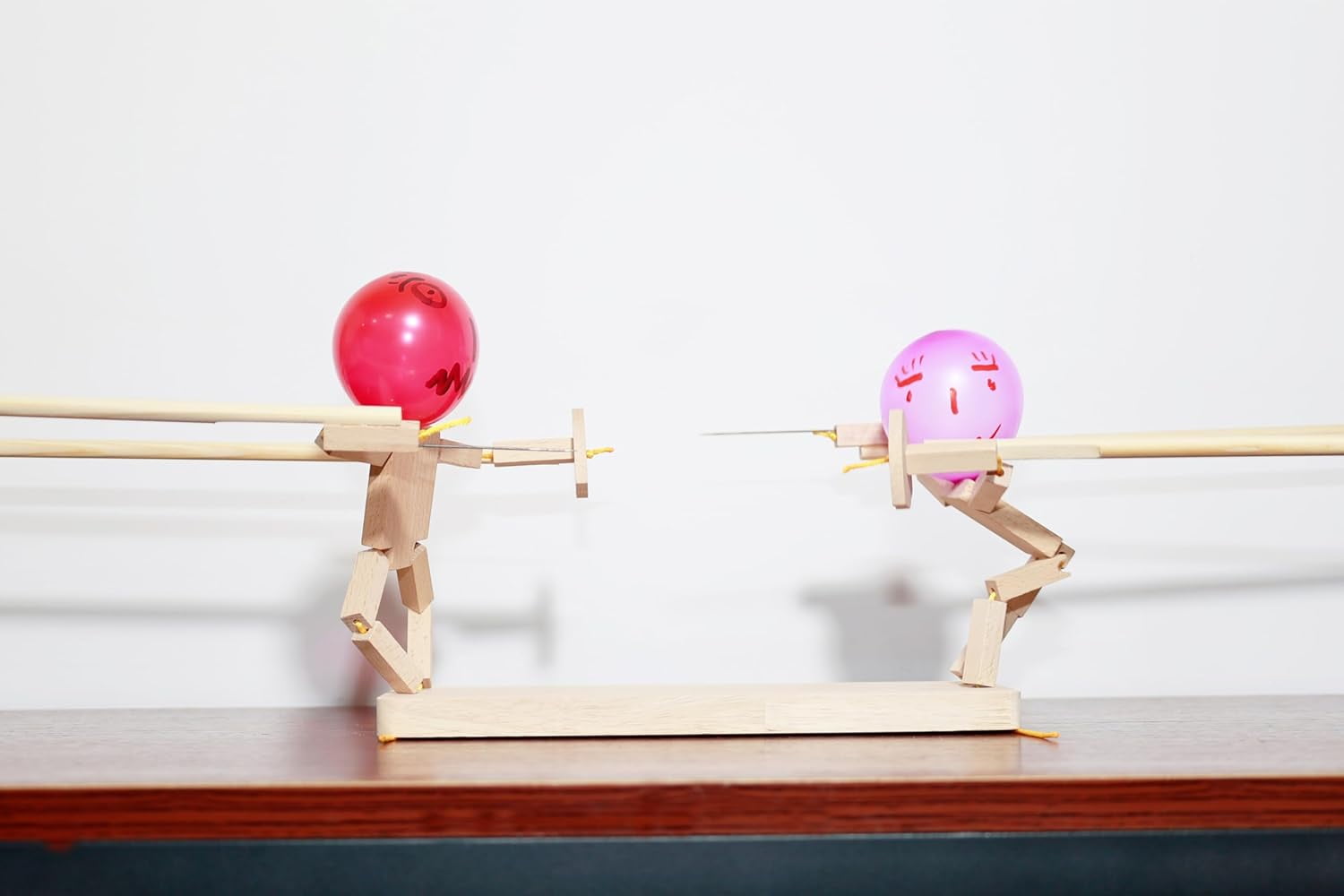 Balloon Bamboo Man Battle, Handmade Wooden Fencing Puppets, Wooden ...
