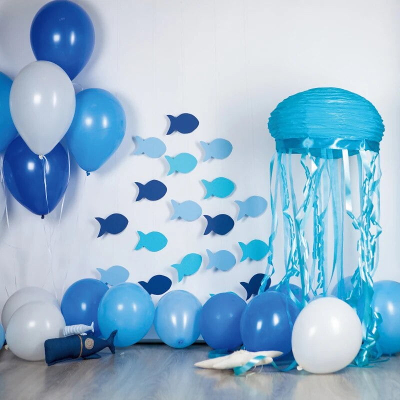 Balloon Birthday Backdrop Photography Ribbons Bunting Birthday Party ...