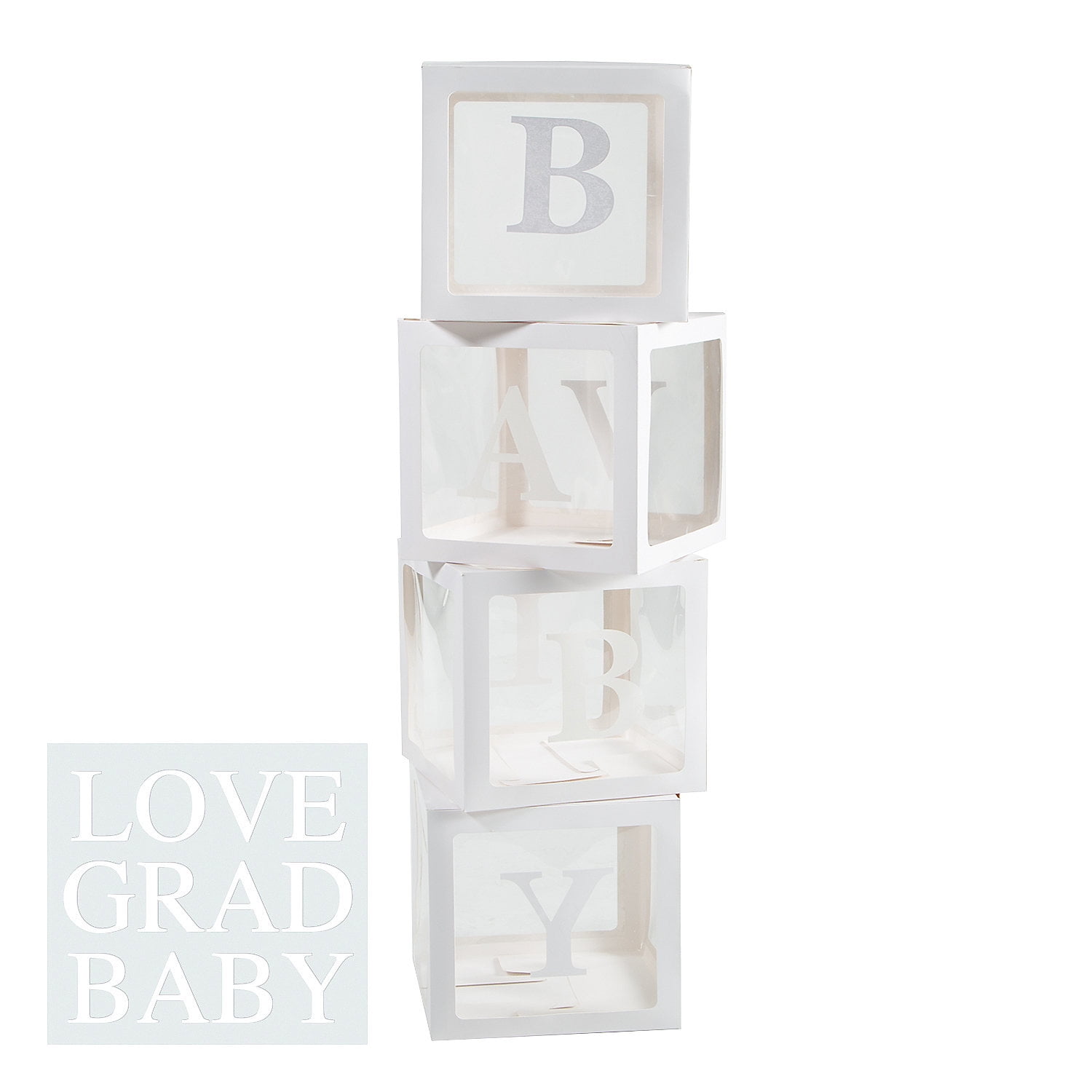 Balloon Block Boxes, Baby, Party Decor, 4 Pieces - Walmart.com