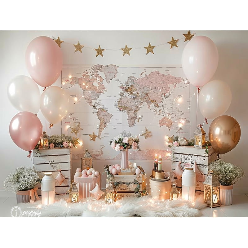 Balloon Blue Marine Wall Sailboat Photography Backdrops Birthday Party ...