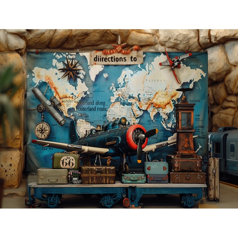 Balloon Blue Marine Wall Sailboat Photography Backdrops Birthday Party ...