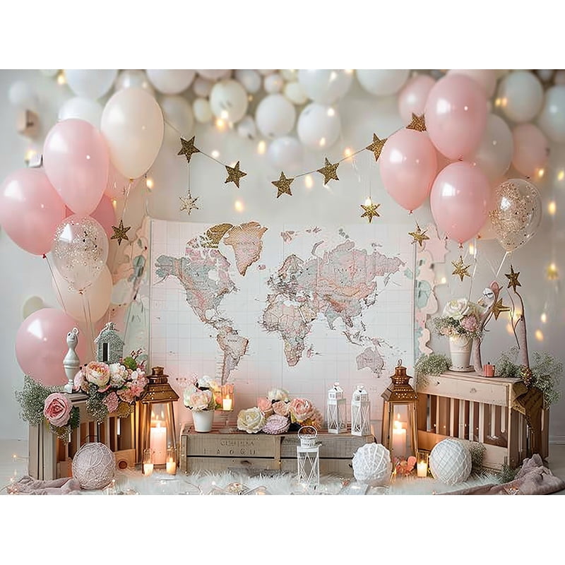 Balloon Blue Marine Wall Sailboat Photography Backdrops Birthday Party ...