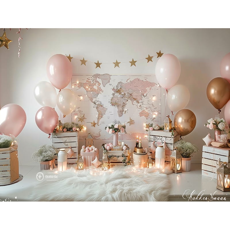 Balloon Blue Marine Wall Sailboat Photography Backdrops Birthday Party ...