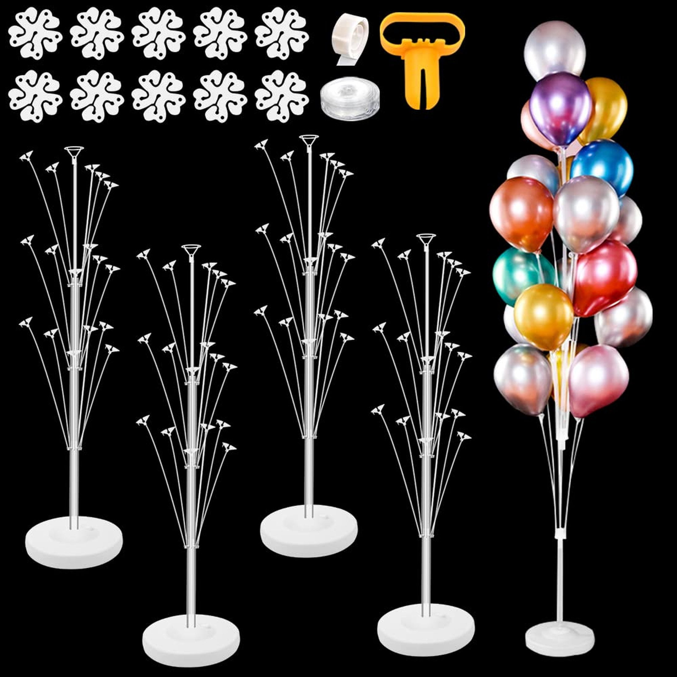 Balloon Celebration Kit: 4 Stand Columns, Flower Clips, Decorating ...