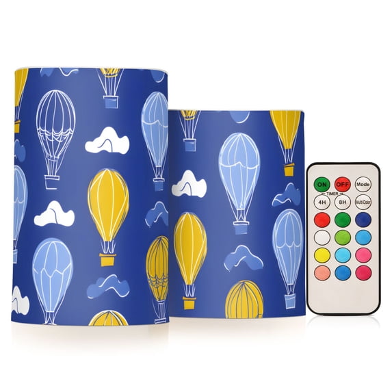 Balloon Cloud Pattern Flameless LED Candle Set with Remote, Battery ...