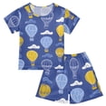 Balloon Cloud Pattern Summer Pajama Set Soft Cotton Short Sleeve ...
