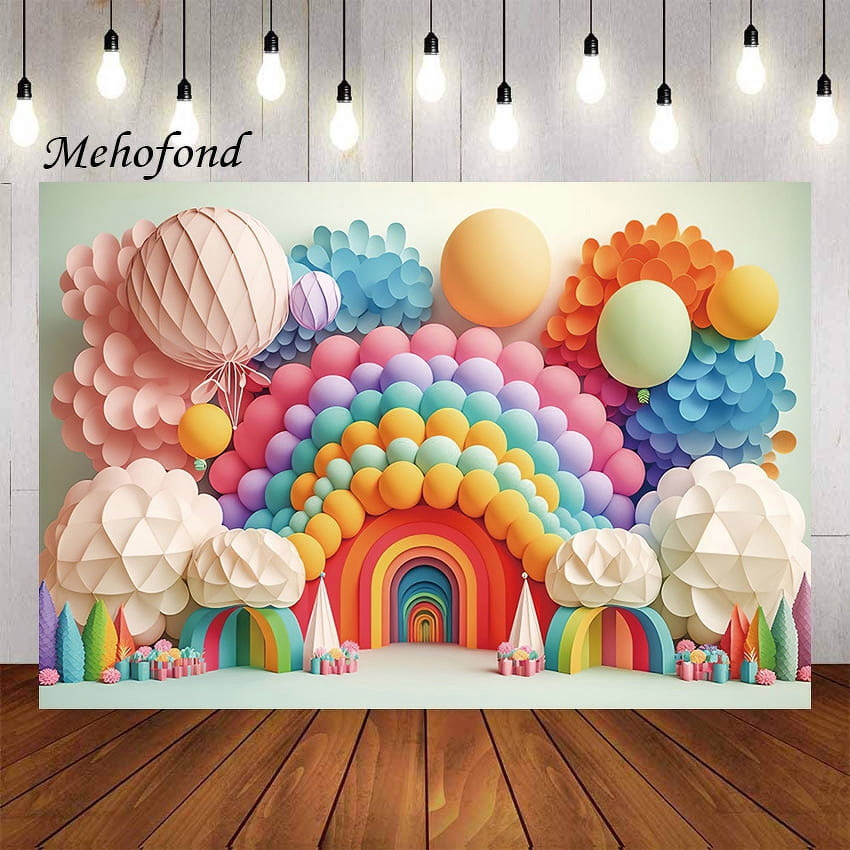 Balloon Colorful Flower Castle Girl Birthday Party Cake Smash r ...