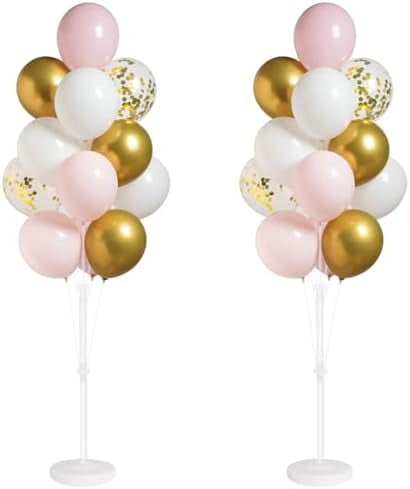 Balloon Column Stand Kit,2 Sets of Assorted Rainbow Balloon Tower ...