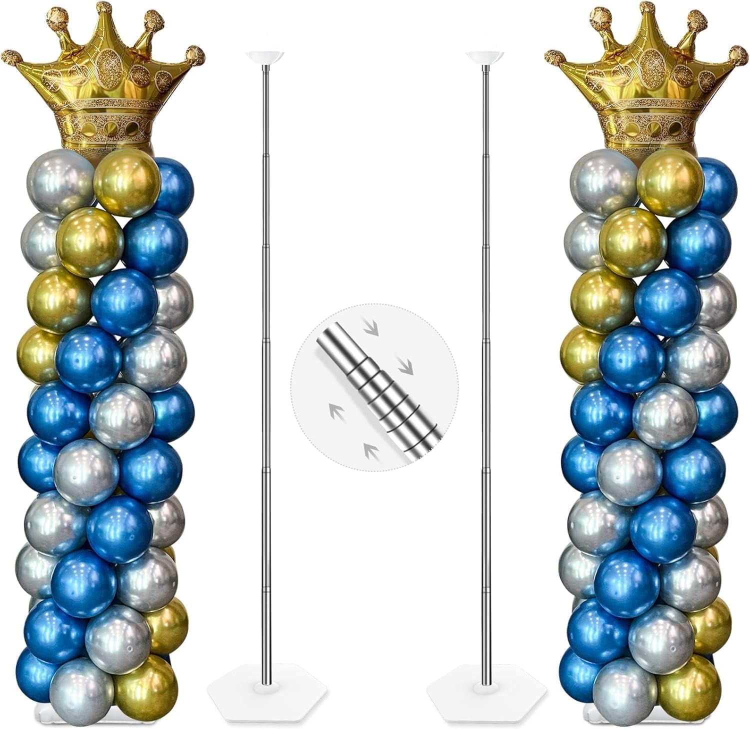 Balloon Column Stand Kit, Feet Height Adjustable Balloon Tower Pillar ...