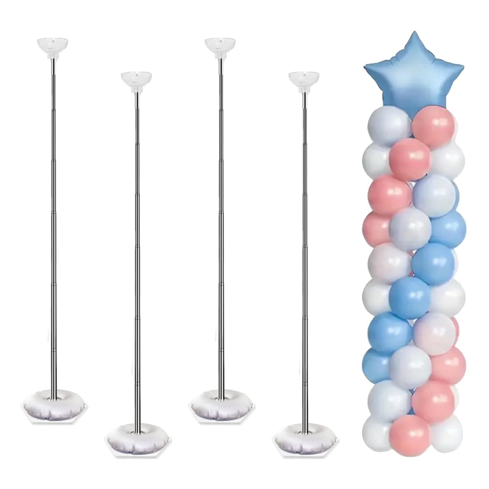 Balloon Column Stand Kit, STF9 Set of 4 - 7ft Height Adjustable Balloon ...