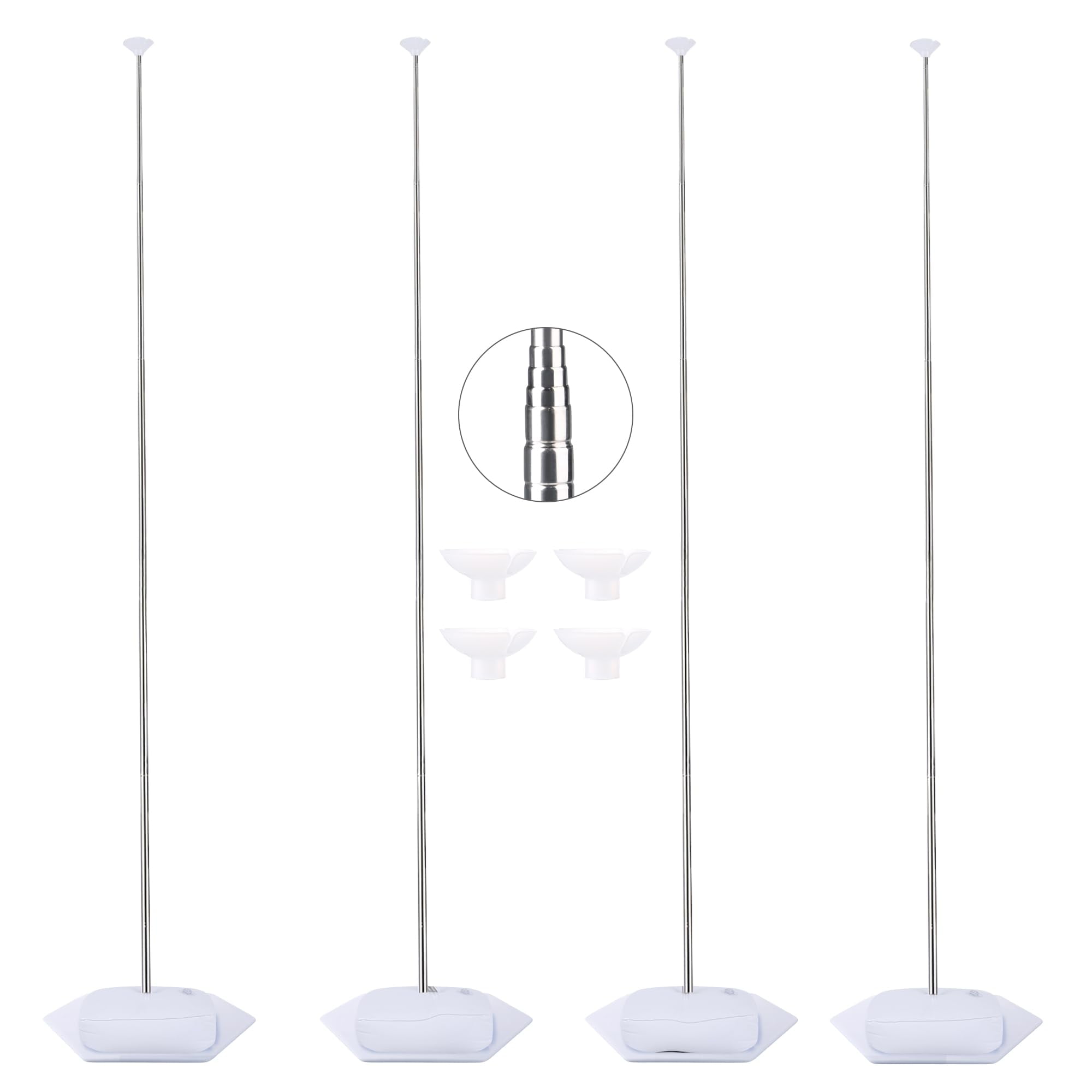 Balloon Column Stand Kit, Set of 4, 6.6 Feet Adjustable Height Balloon ...