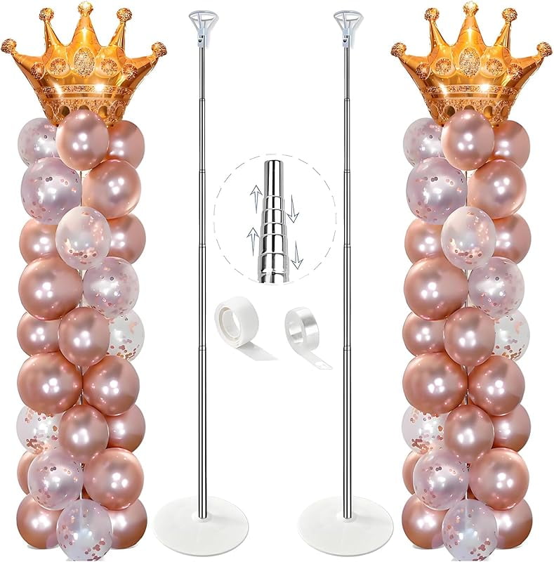 Balloon Column Stand Kit Set of 4, 7ft Height Adjustable Balloon Arch ...