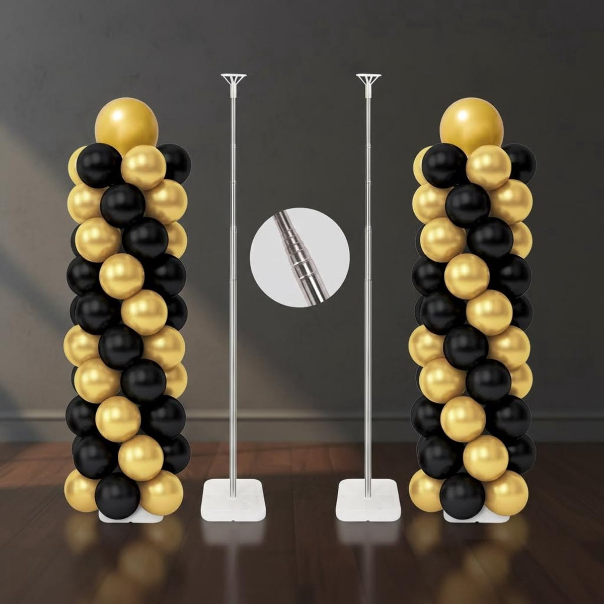 Balloon Column Stand Kit, Set of 2, Height Adjustable Telescopic Metal ...