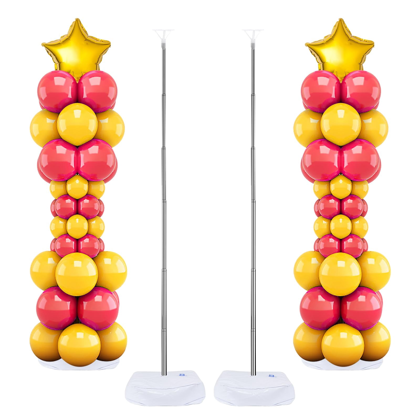 Balloon Column Stand Set of 2, 6.6ft Adjustable Balloon Stand kit with ...