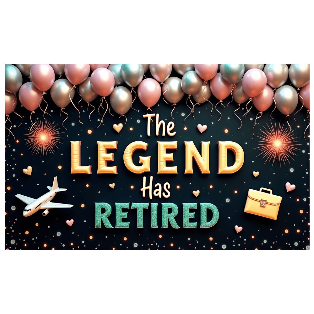 Balloon Design Retirement Banner Decorative Airplane Celebration for ...