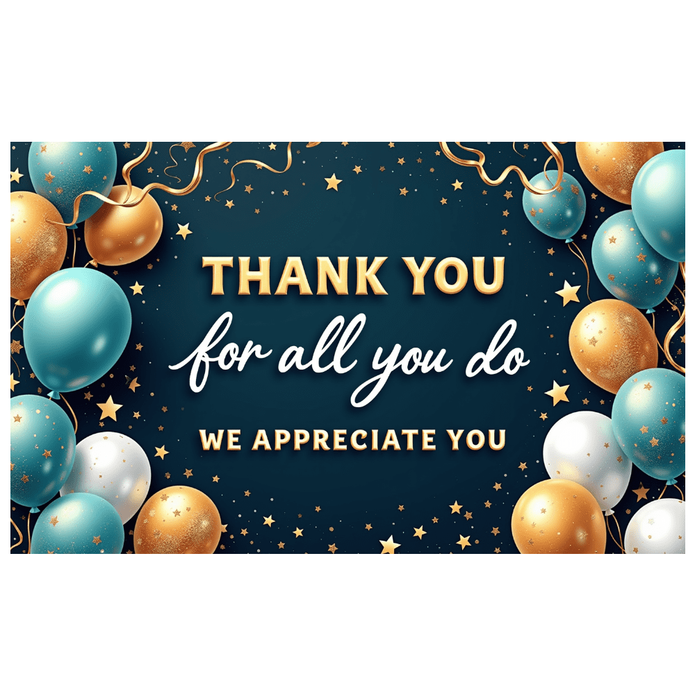 Balloon Design Thank You Banner Star Pattern Appreciation Event ...