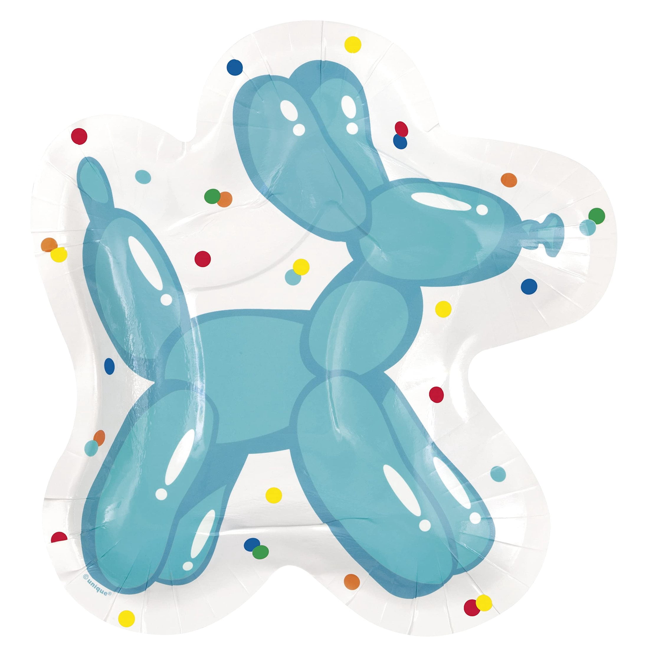 Balloon Dog Party Plates - 21cm - 8 Pack - Multicolour - Fun Shaped ...