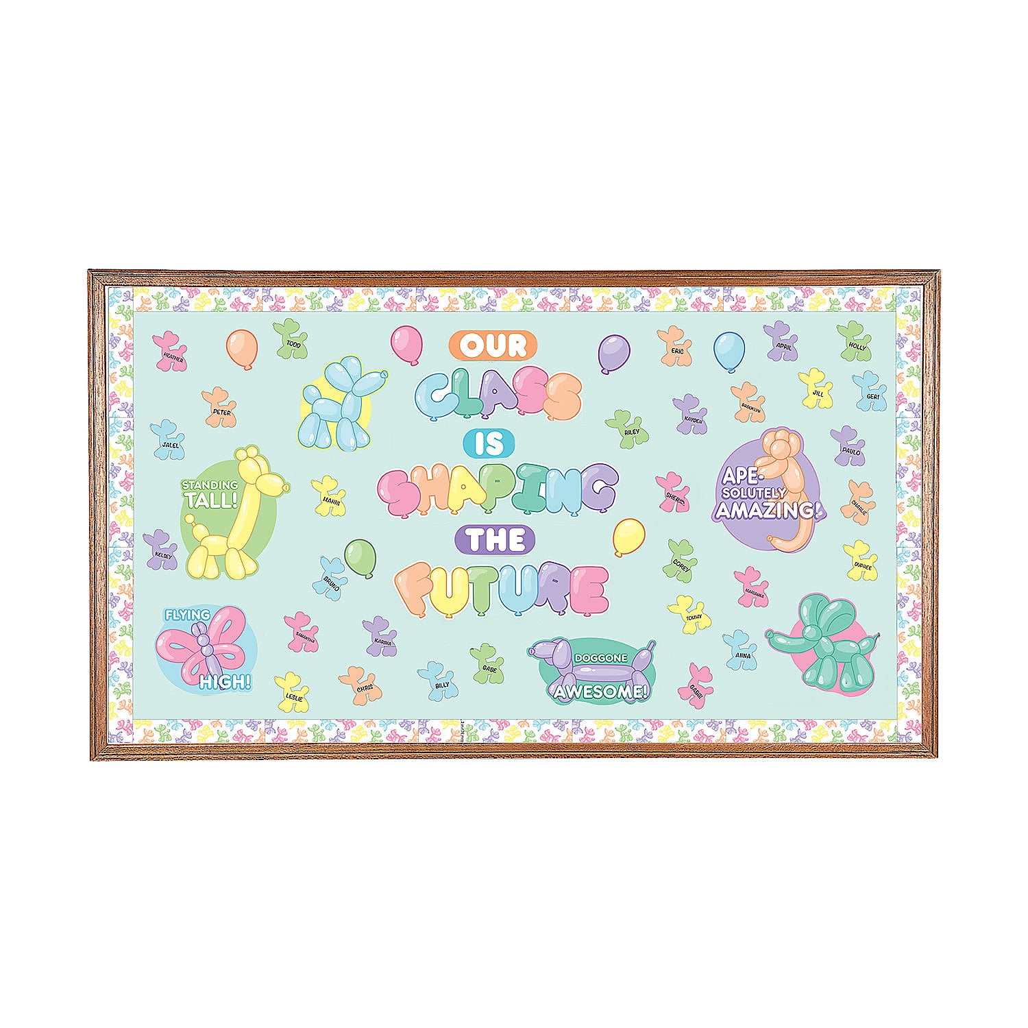 Balloon Dog Themed Shaping the Future Classroom Bulletin Board Set - 75 ...