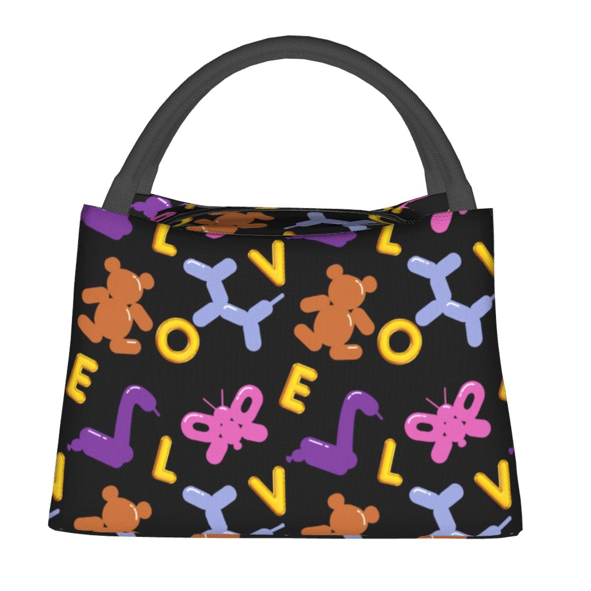 Balloon Dogs Print Lunch Bag Polka Dots Vintage Lunch Box Adult Zipper ...