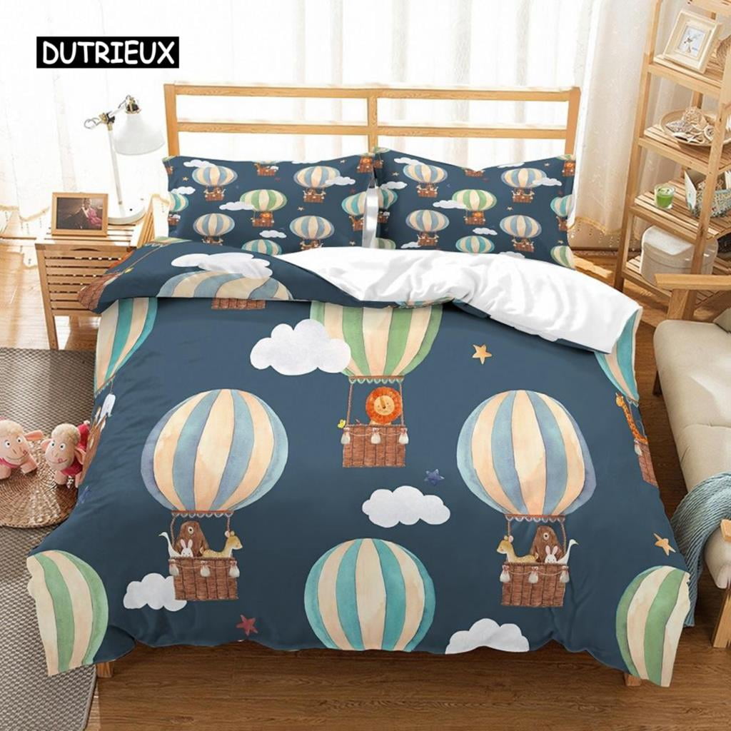 Balloon Duvet Cover Set King Twin Size Polyester Hand Painted Style ...