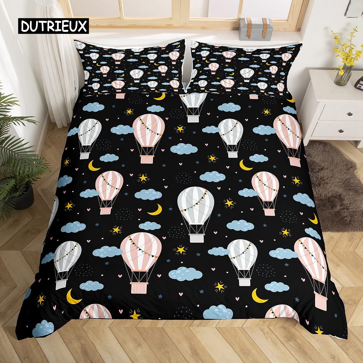 Balloon Duvet Cover Set King Twin Size Polyester Hand Painted Style ...