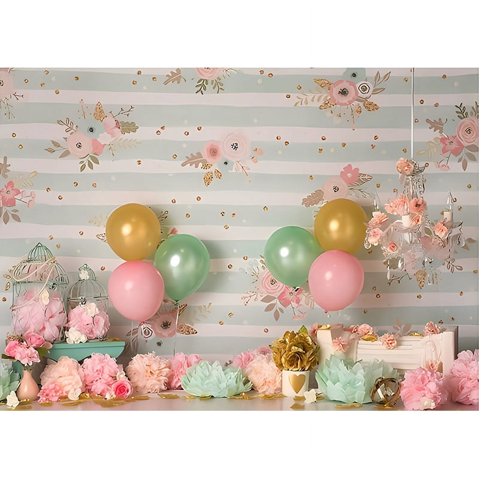 Balloon First Birthday Party ration Photography Backdrops Props Castle ...