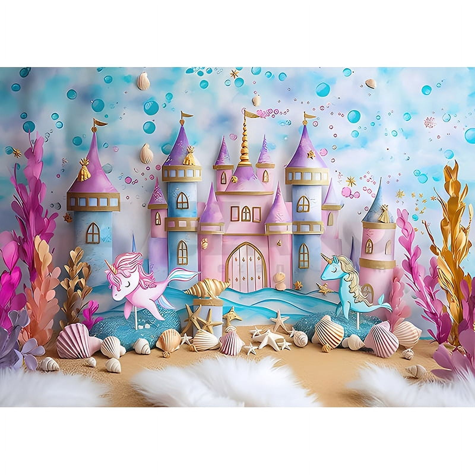 Balloon First Birthday Party ration Photography Backdrops Props Castle ...