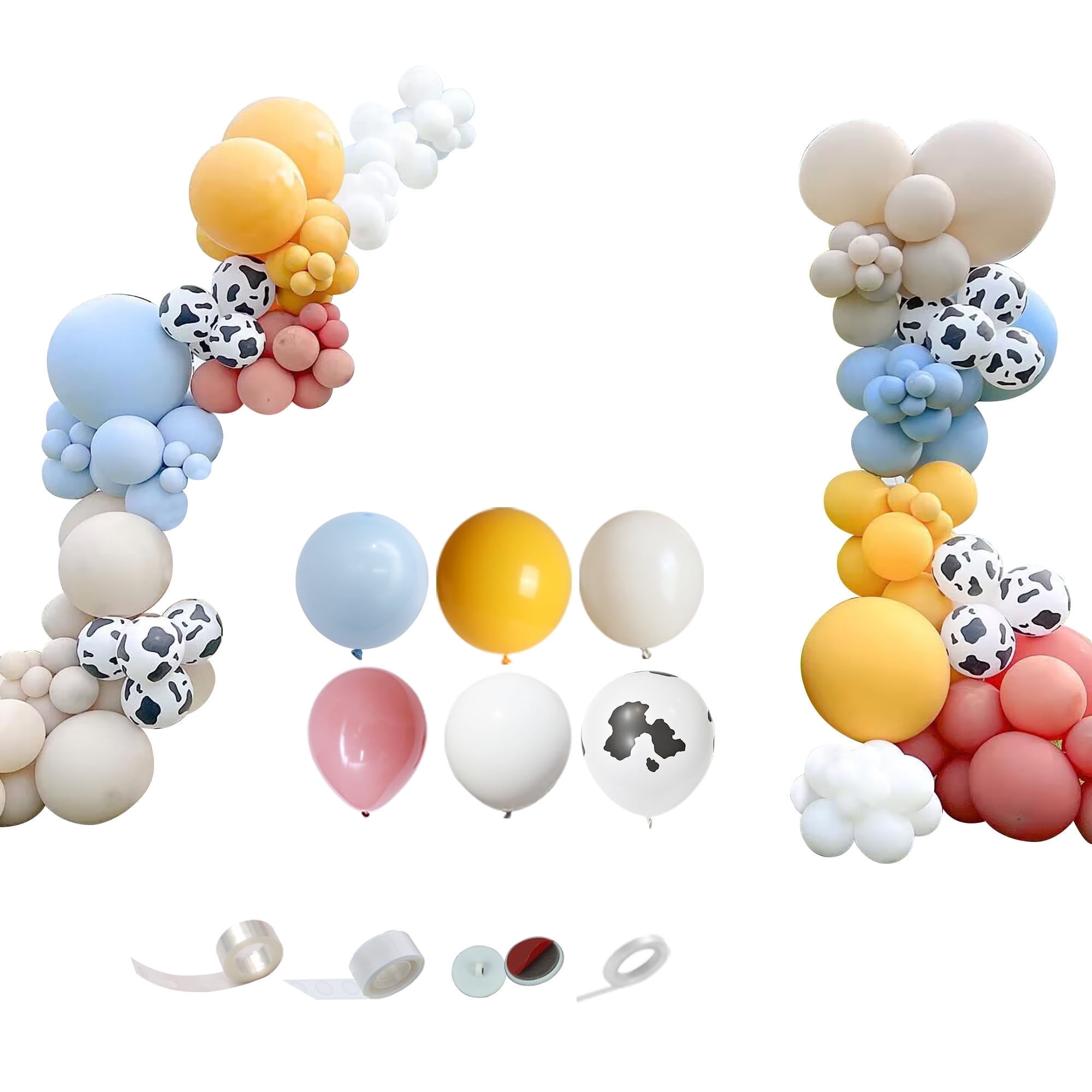 Balloon Garland Arch Kit, 146 PCS Yellow Blue Orange Latex Balloons ...