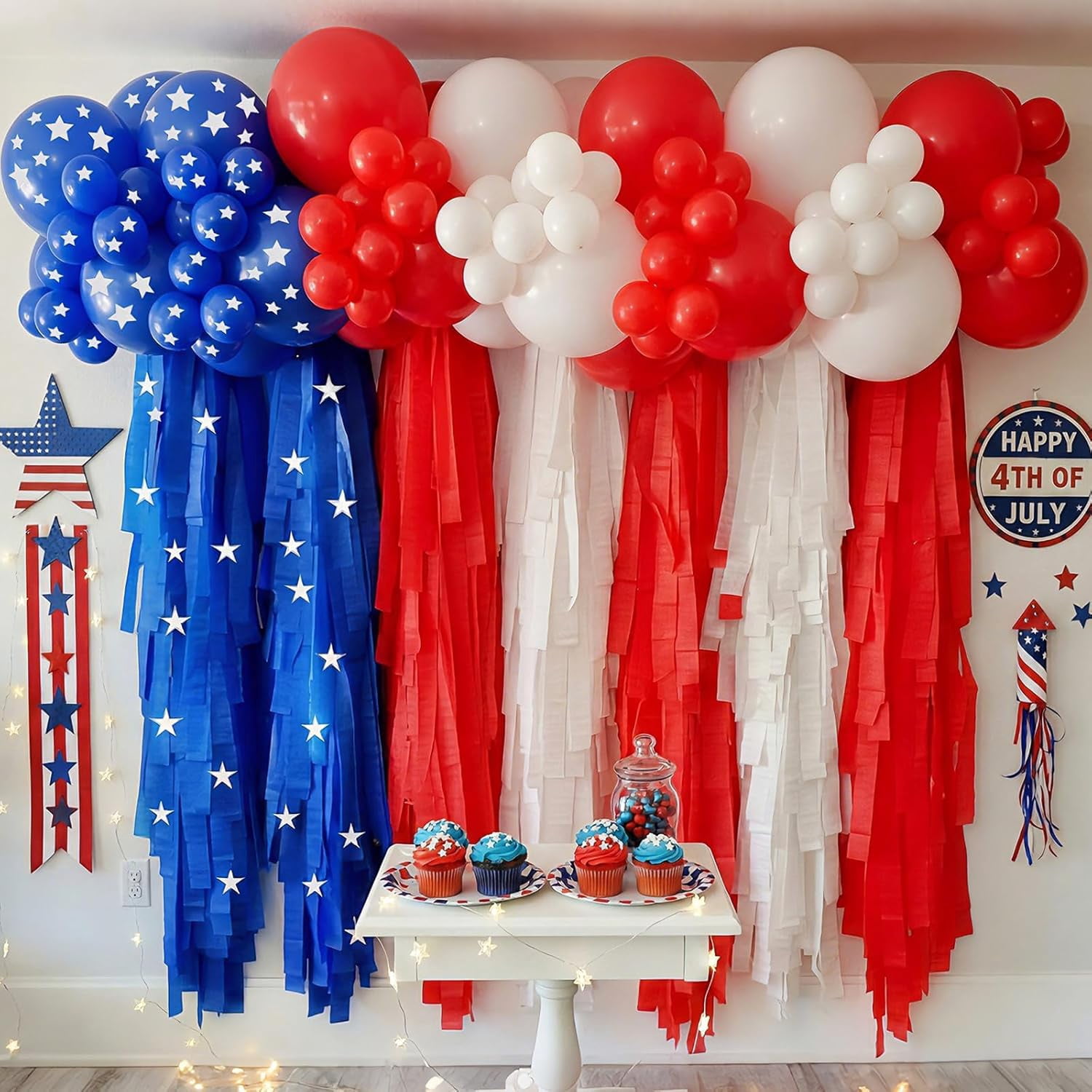 Balloon Garland Arch Kit, 169-Piece Red White Blue Balloon Set for ...