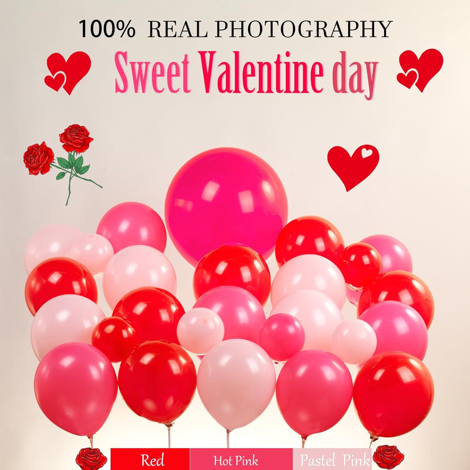 Balloon Garland Arch Kit with Heart Lip Balloons Curtains Backdrop for ...