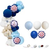 Balloon Garland Kit,101PCS 5 10 12 15 18 Inch Dark Blue Nautical Anchor ...