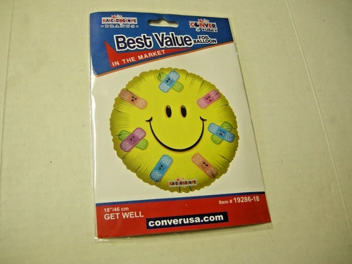 Balloon, Get Well Smiley Face, Foil, 18", By Kalcidoscope, Brand New ...