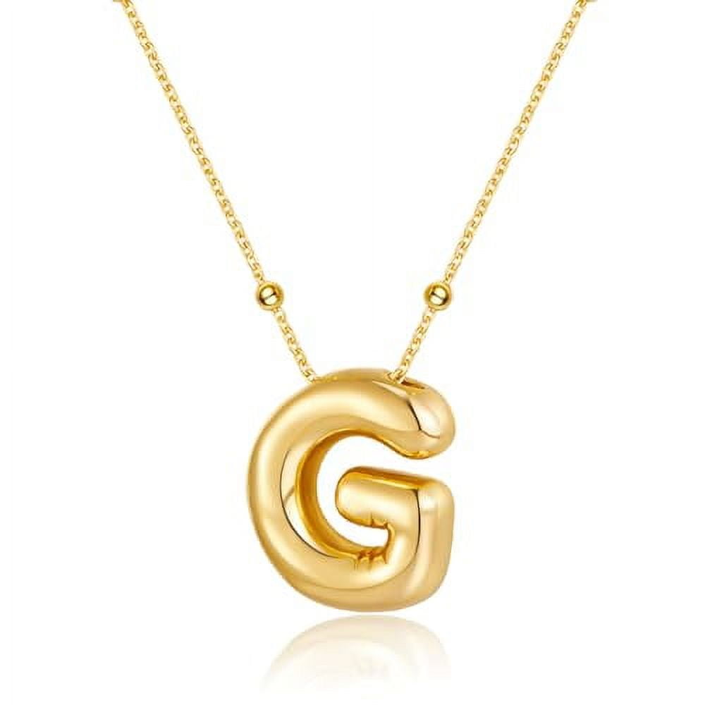 Balloon Initial Necklaces for Women Bubble Letter Necklace Gold Chain ...