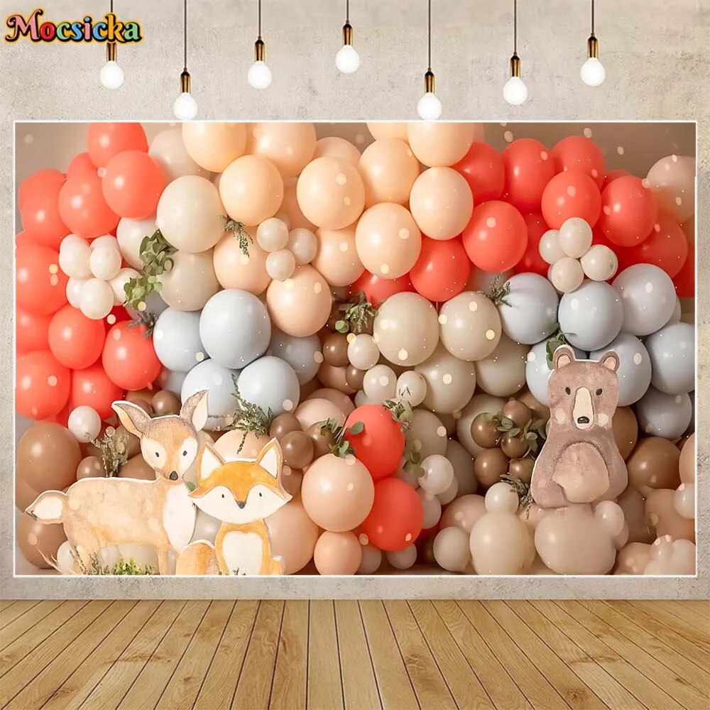 Balloon Newborn Photography Background Baby Children Safari Birthday ...