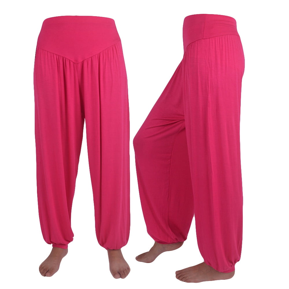 Balloon Pants for Womens Elastic Waist Wide Leg Harem Joggers Trendy ...
