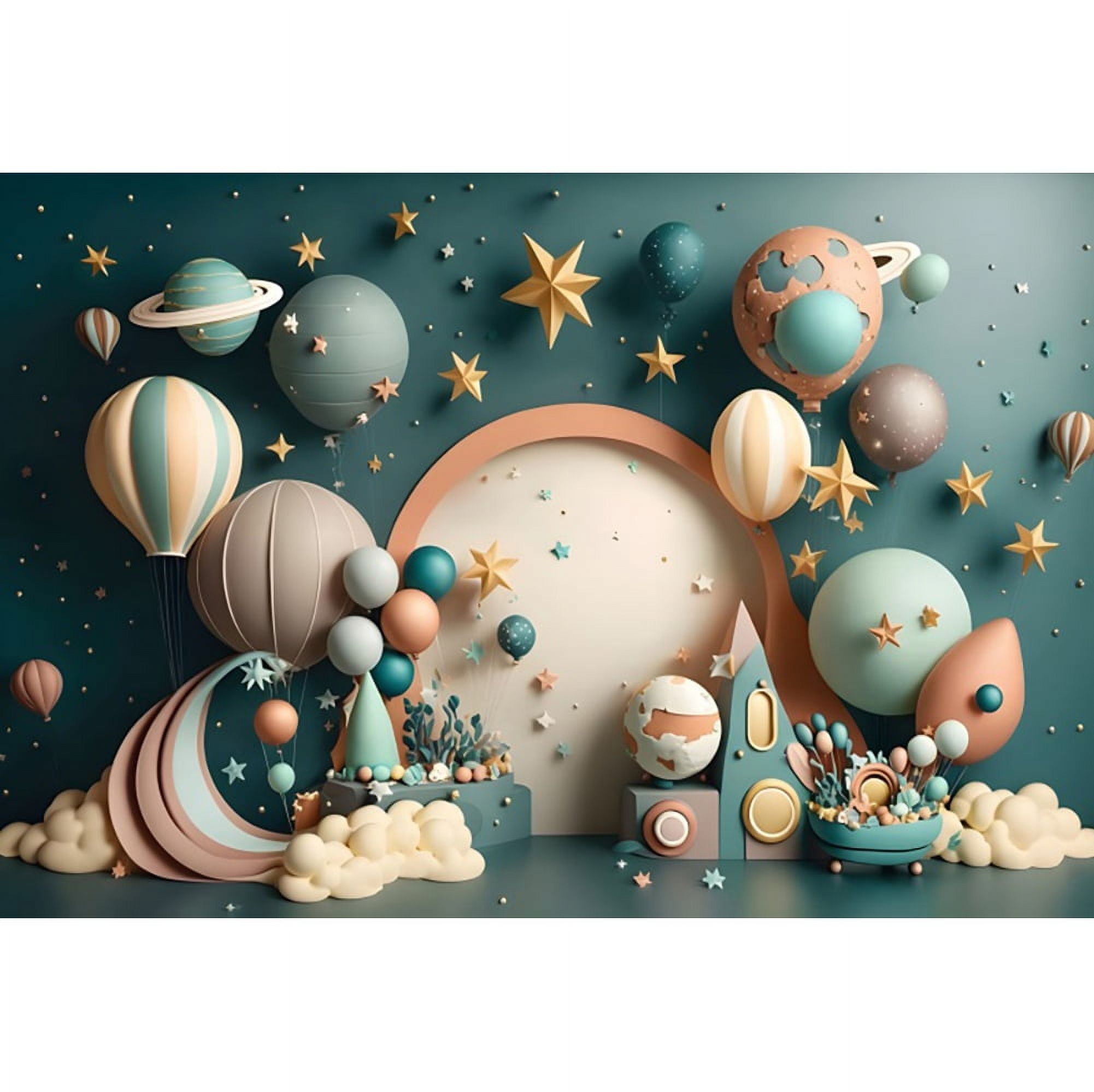 Balloon Party Backdrop Boy Girl First Birthday Party Banner Baby Shower ...
