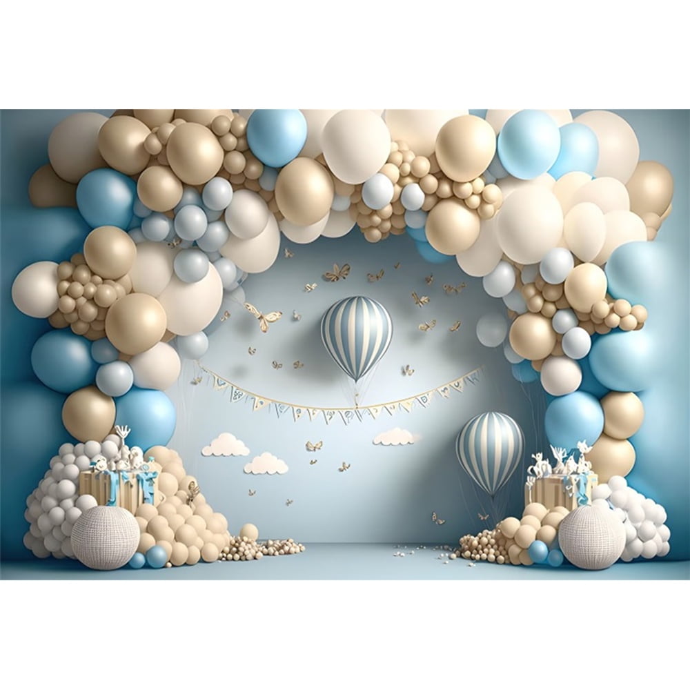 Balloon Party Backdrop Boy Girl First Birthday Party Banner Baby Shower ...