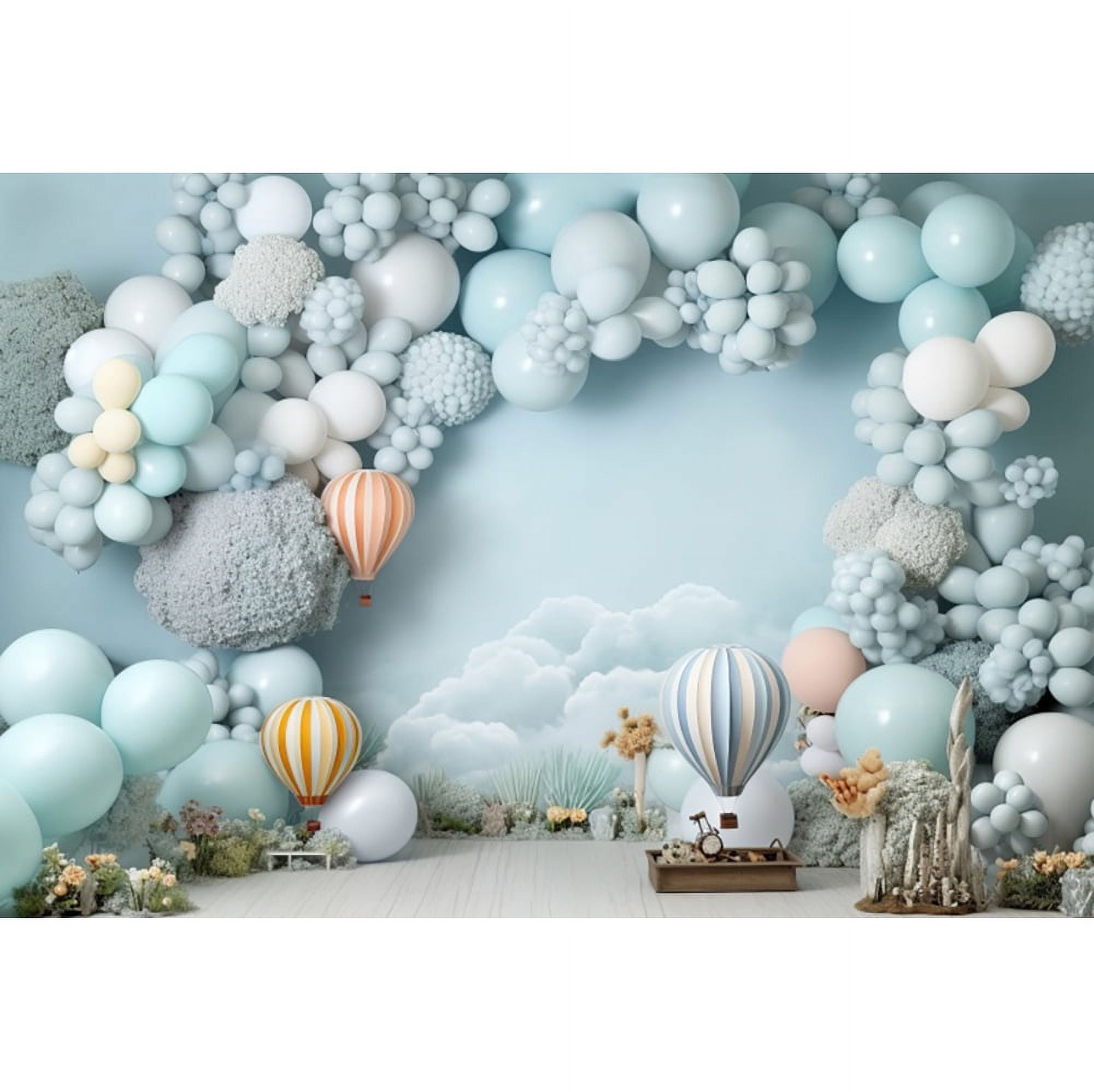 Balloon Party Backdrop Boy Girl First Birthday Party Banner Baby Shower ...