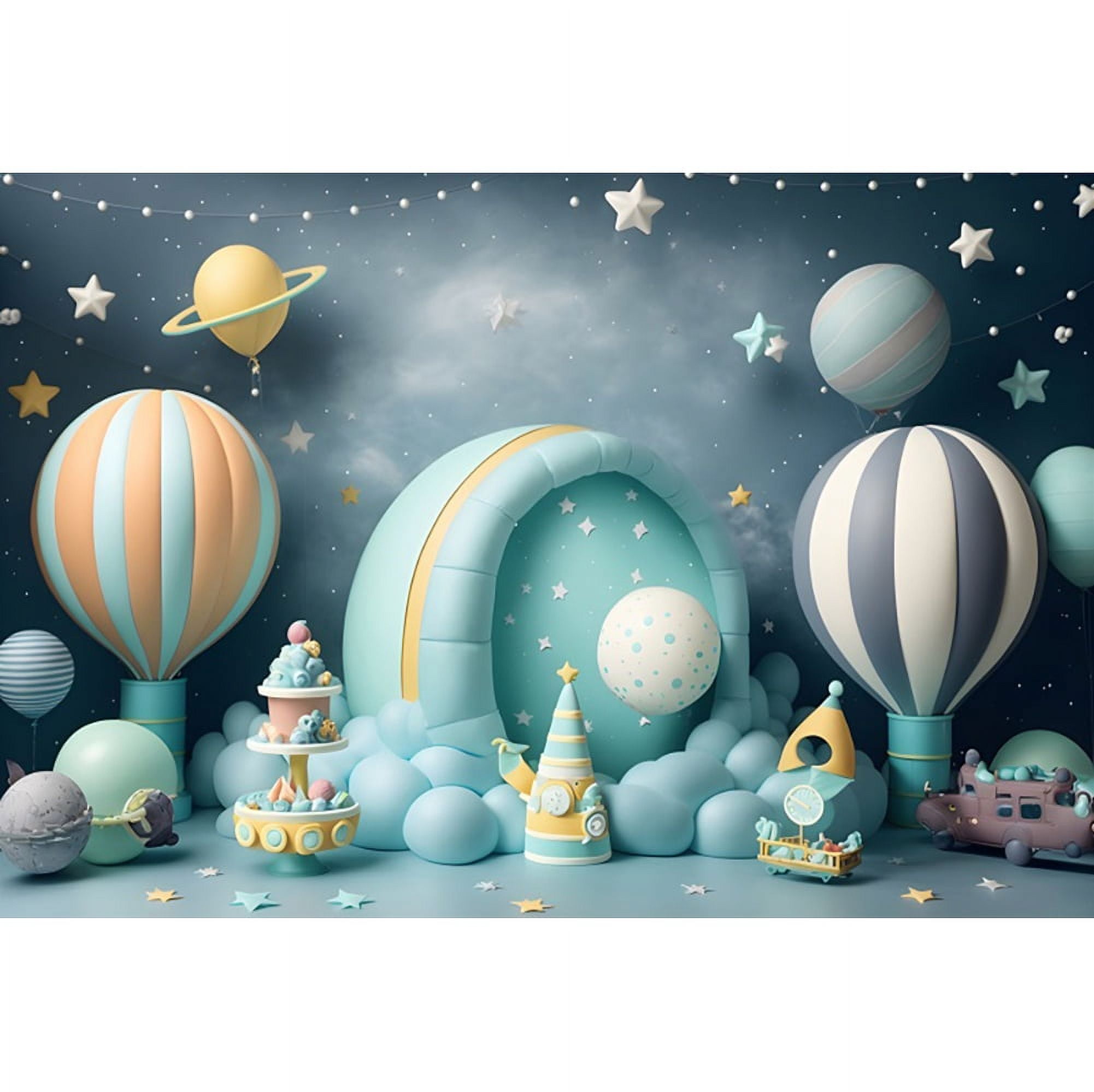 Balloon Party Backdrop Boy Girl First Birthday Party Banner Baby Shower ...