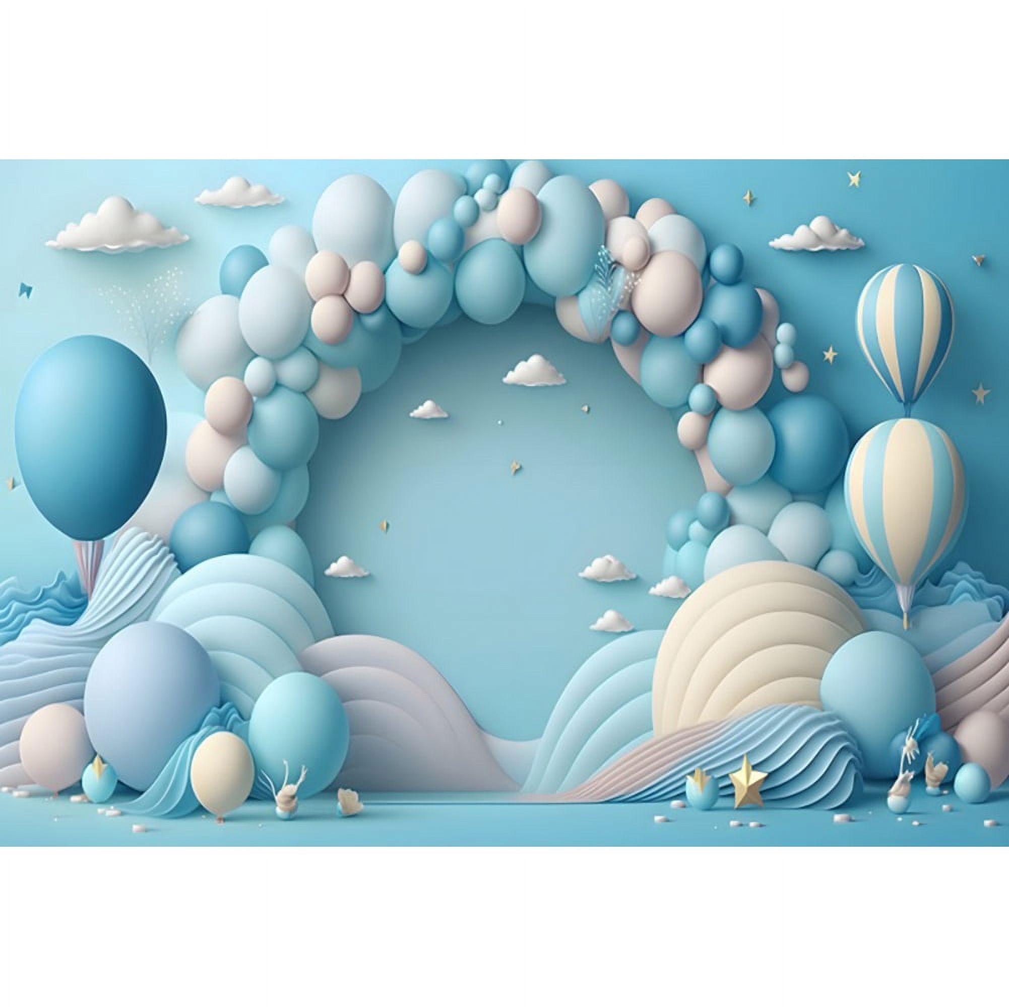 Balloon Party Backdrop Boy Girl First Birthday Party Banner Baby Shower ...