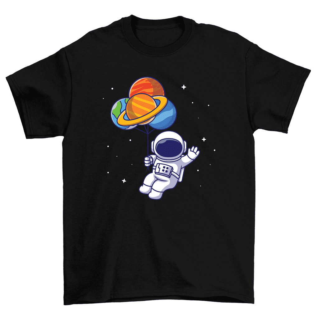 Balloon Planets Astronaut T-Shirt Space Astronomy Sci-Fi Tee Men Women ...