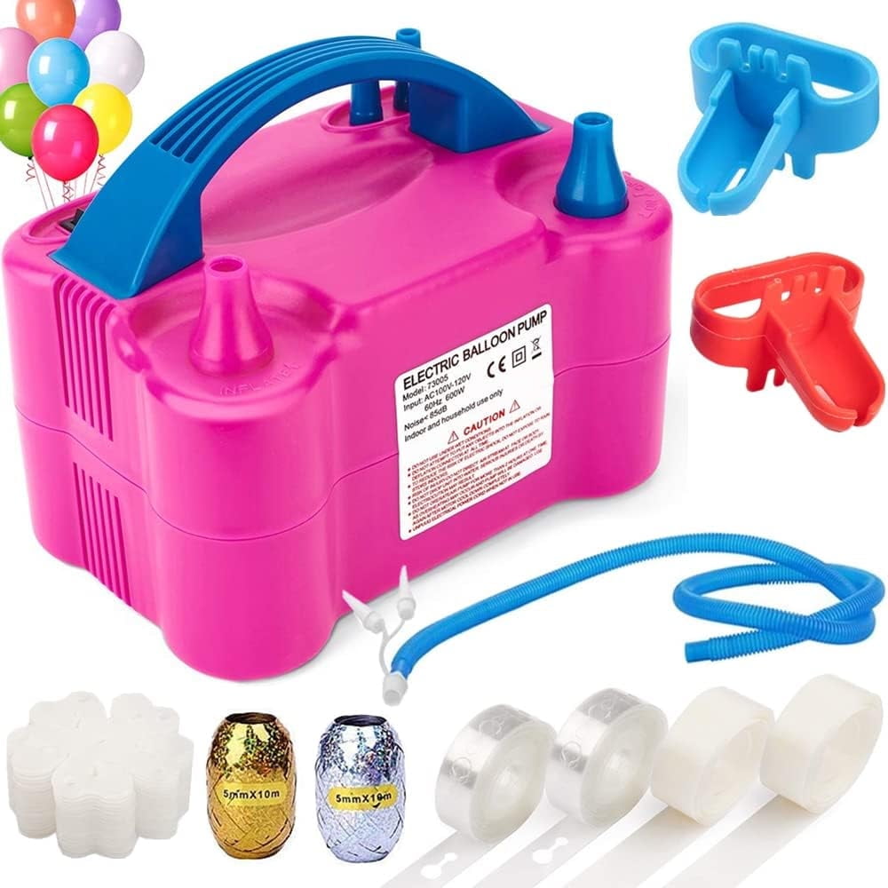 Balloon Pump Balloon Pump, Portable Dual Nozzle Ballon Inflator Pump ...