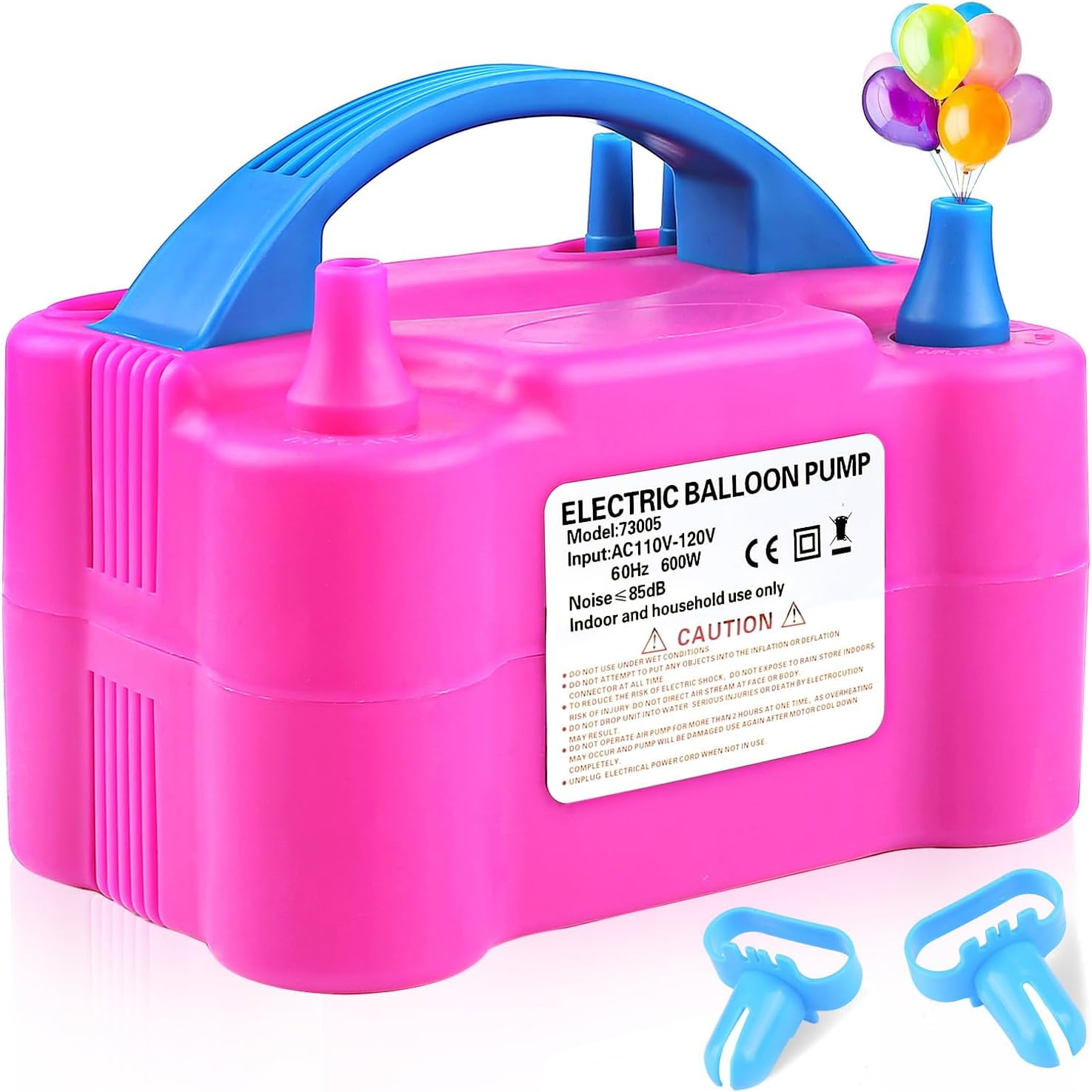 Balloon Pump Electric,110V 600W Balloon Blower Inflator Dual Nozzle Air ...