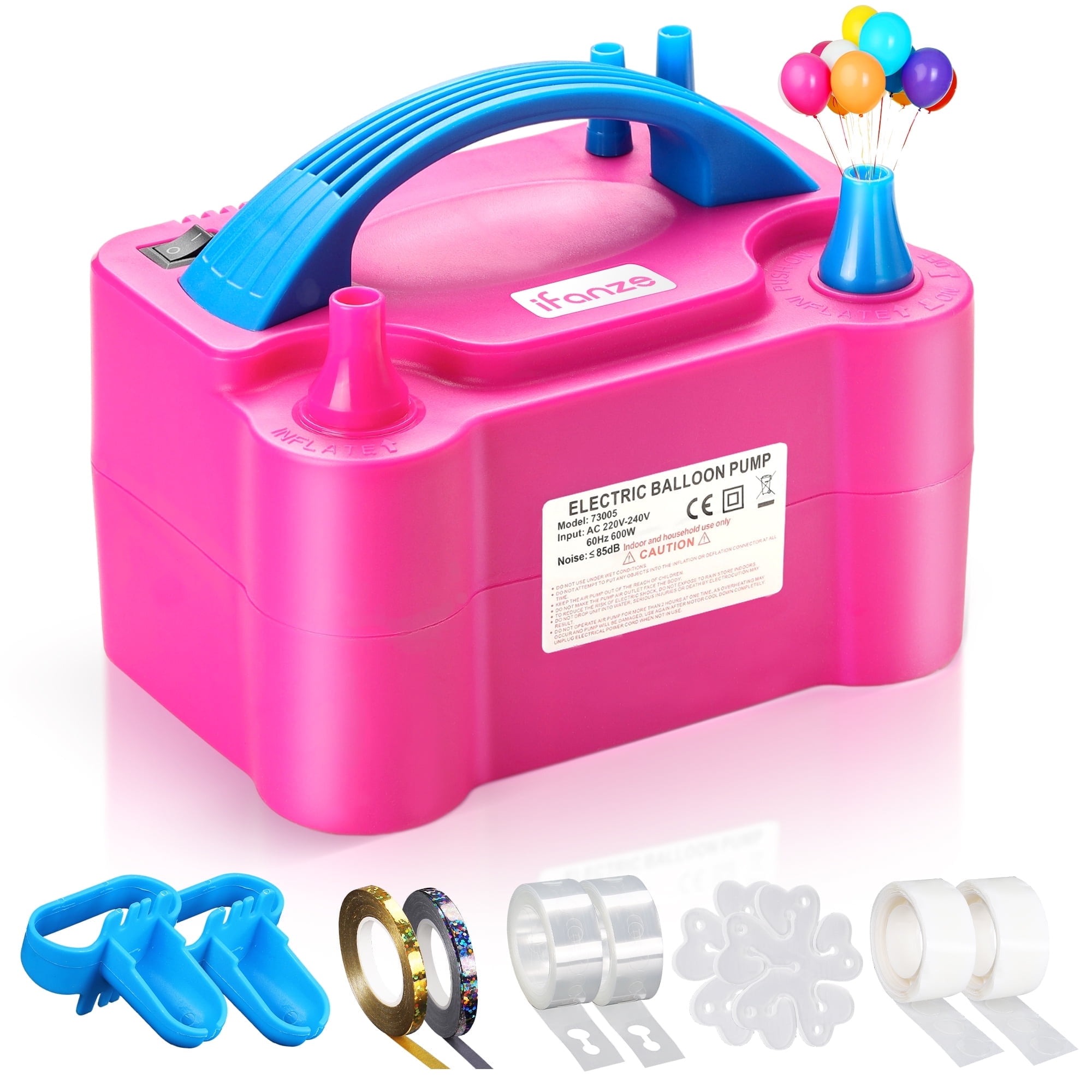 Balloon Pump Electric Balloon Pump, Dual Nozzle Balloon Inflator Pump ...