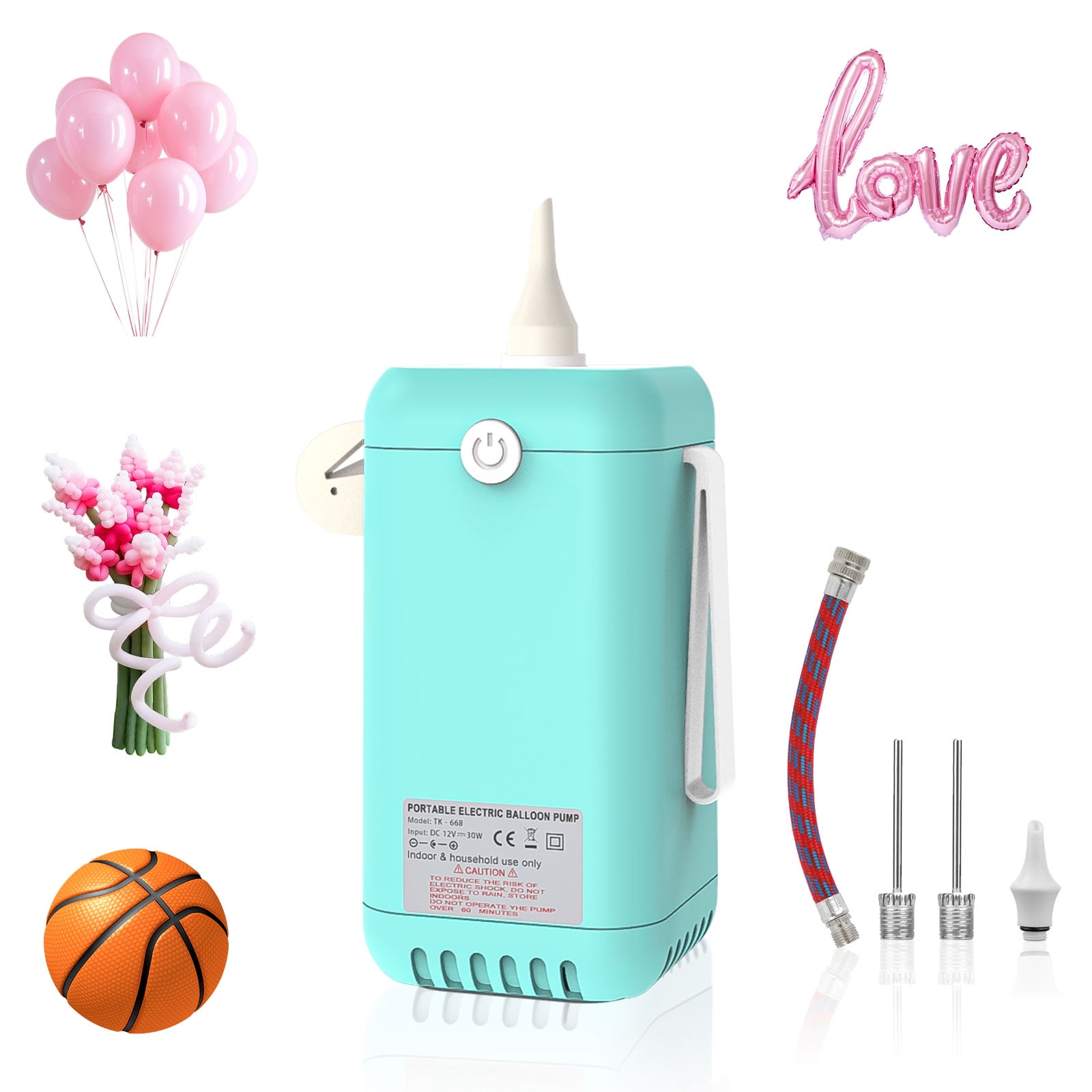 Balloon Pump Electric - Portable Air Balloon Pump For Long Balloons ...