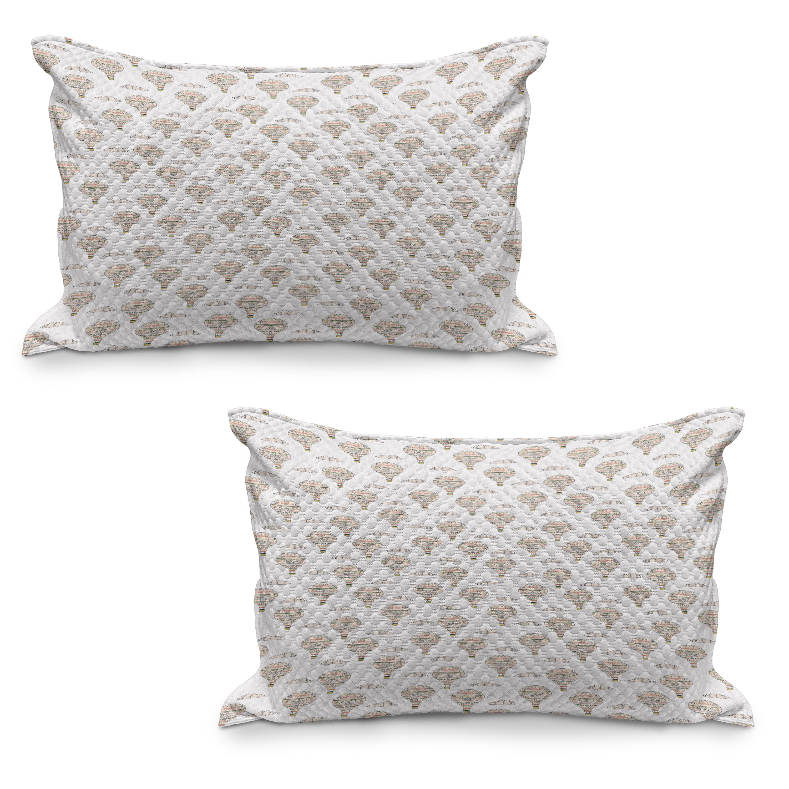 Balloon Quilted Pillowcover Set of 2, Inspirations with Swirls Hearts ...