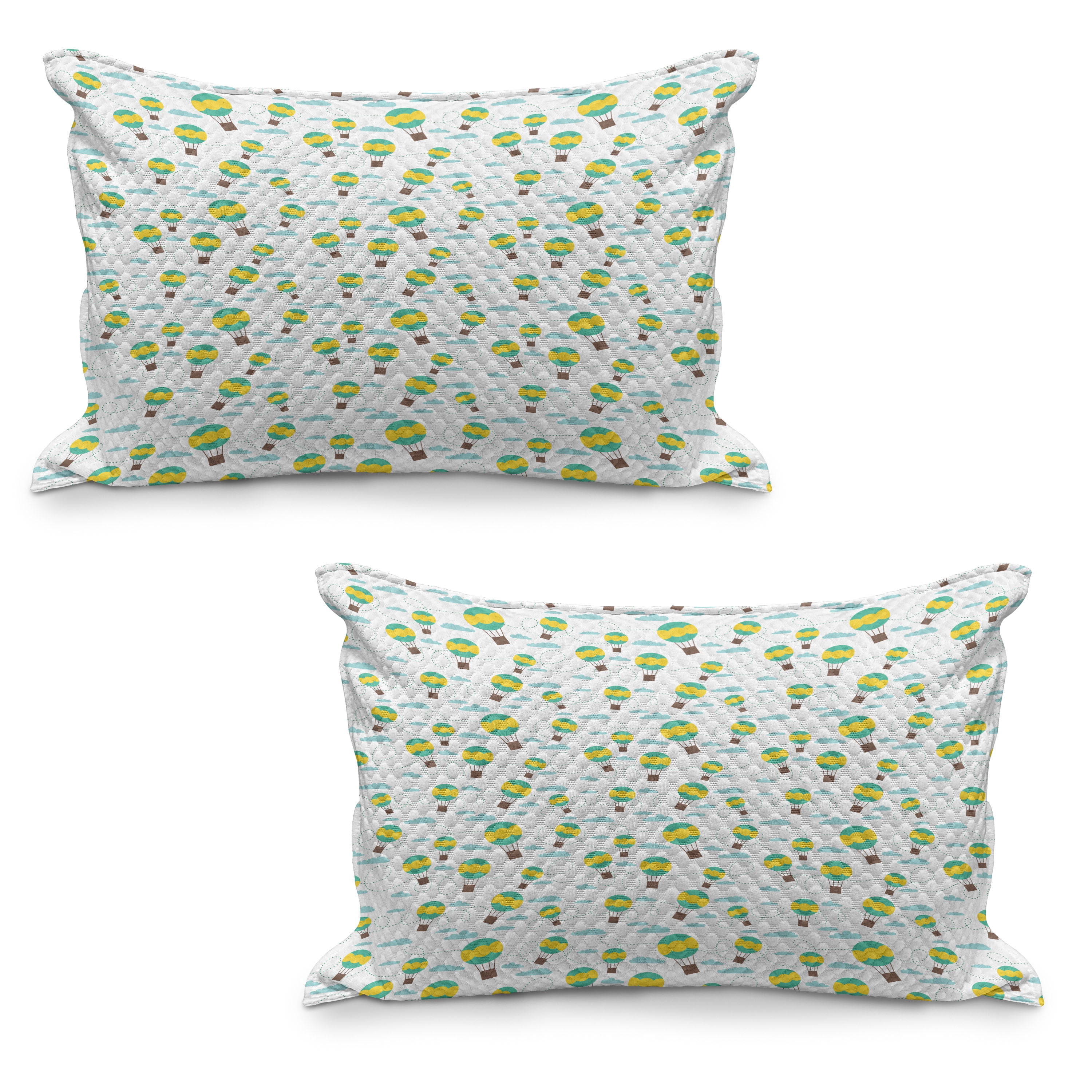 Balloon Quilted Pillowcover Set of 2, Pattern with Cartoon Style Hot ...