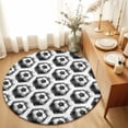 Balloon Retro Black Geometric Round Area Rug 3ft,Living Room Rug Non ...